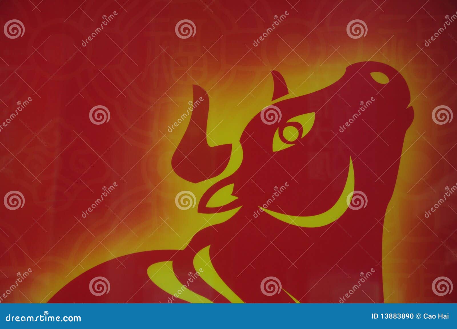 Roter Stier stockfoto. Bild von erhöhung, chinesisch - 13883890