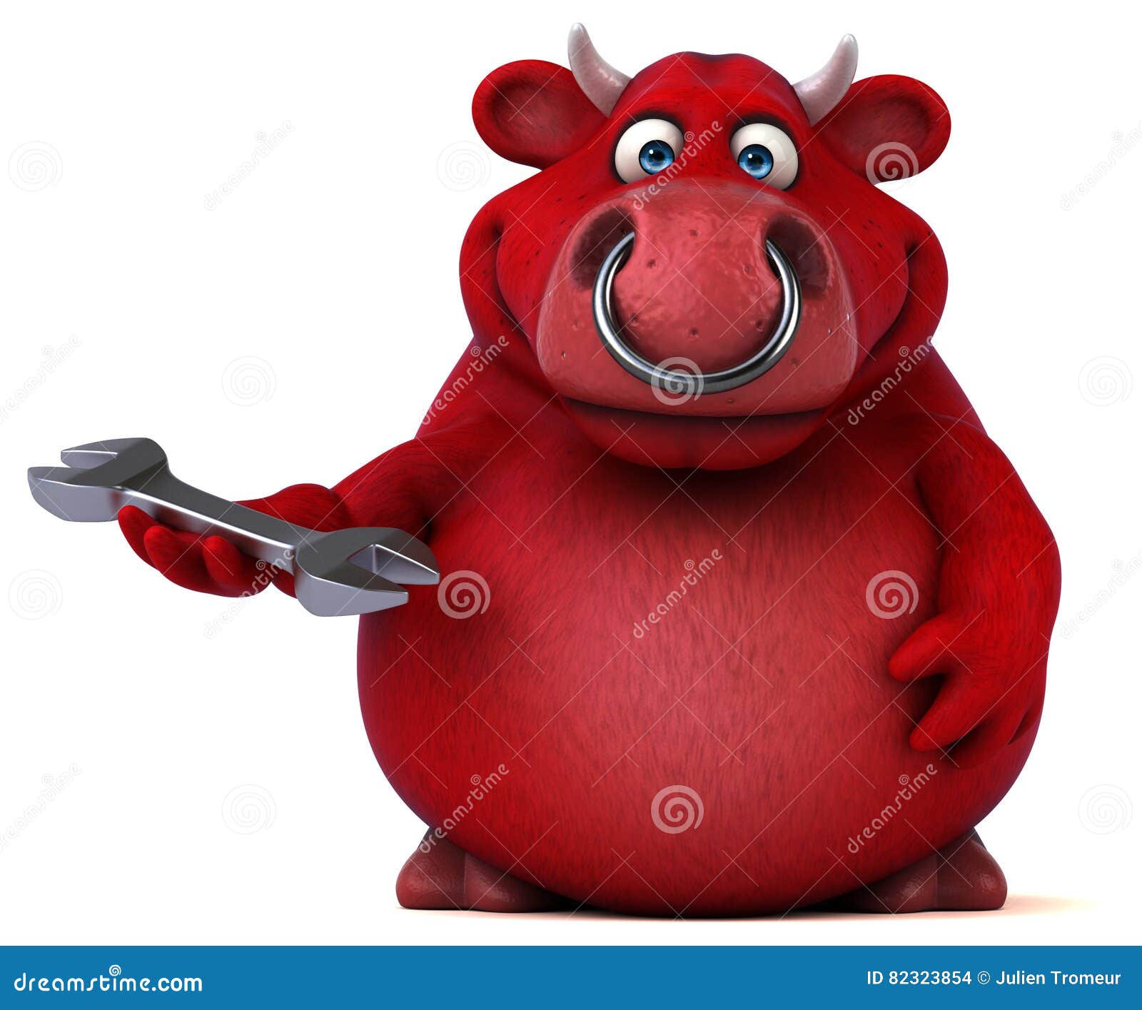 Roter Stier - Illustration 3D Stock Abbildung - Illustration von nett ...