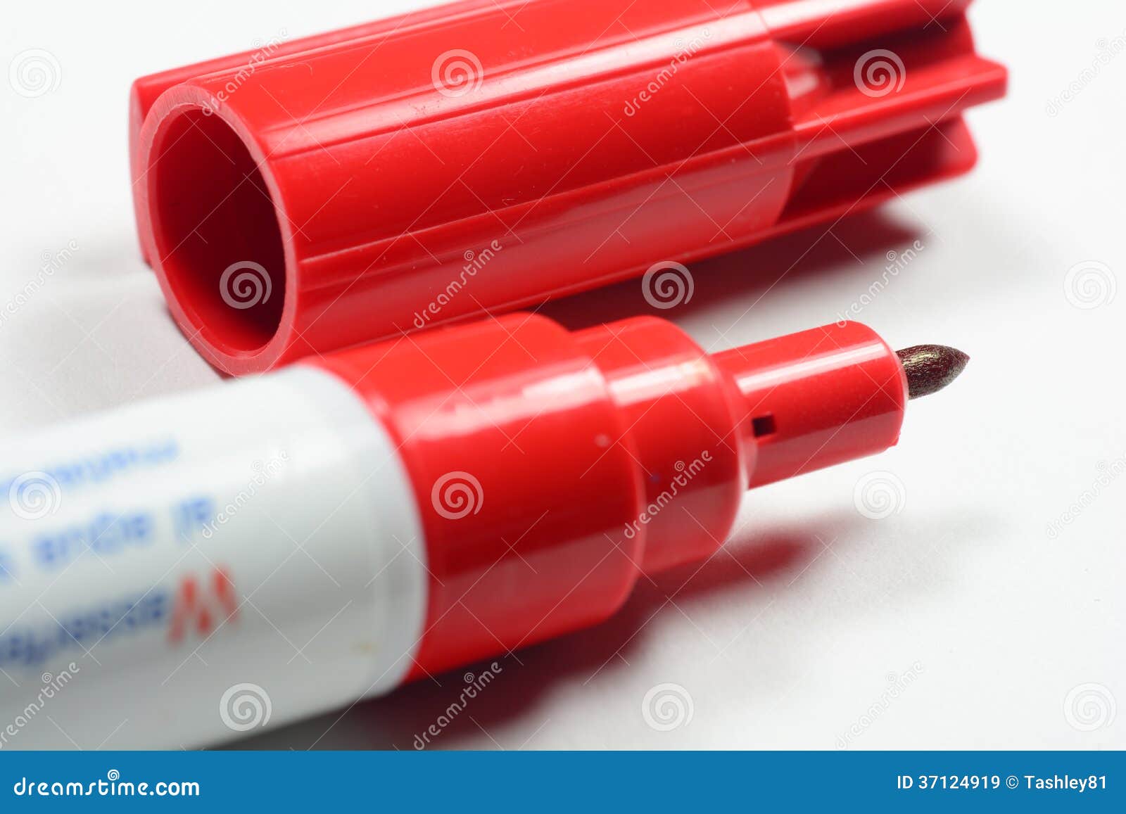 Roter Stift stockbild. Bild von getrennt, feder, geschäft - 37124919