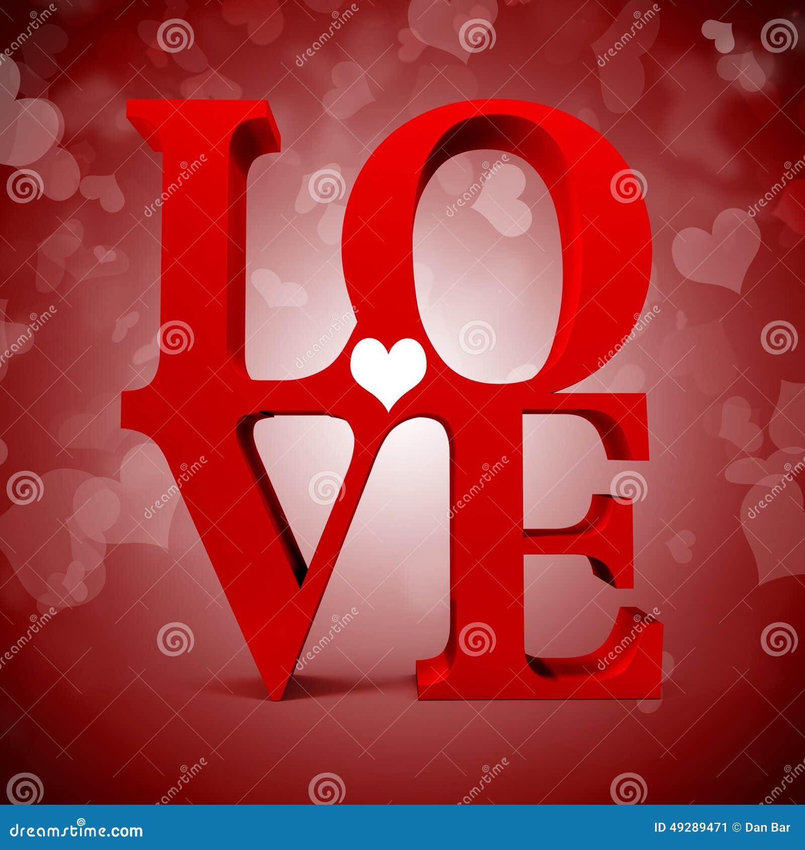 Roter Text der LIEBE 3d stock abbildung. Illustration von kunst - 49289471