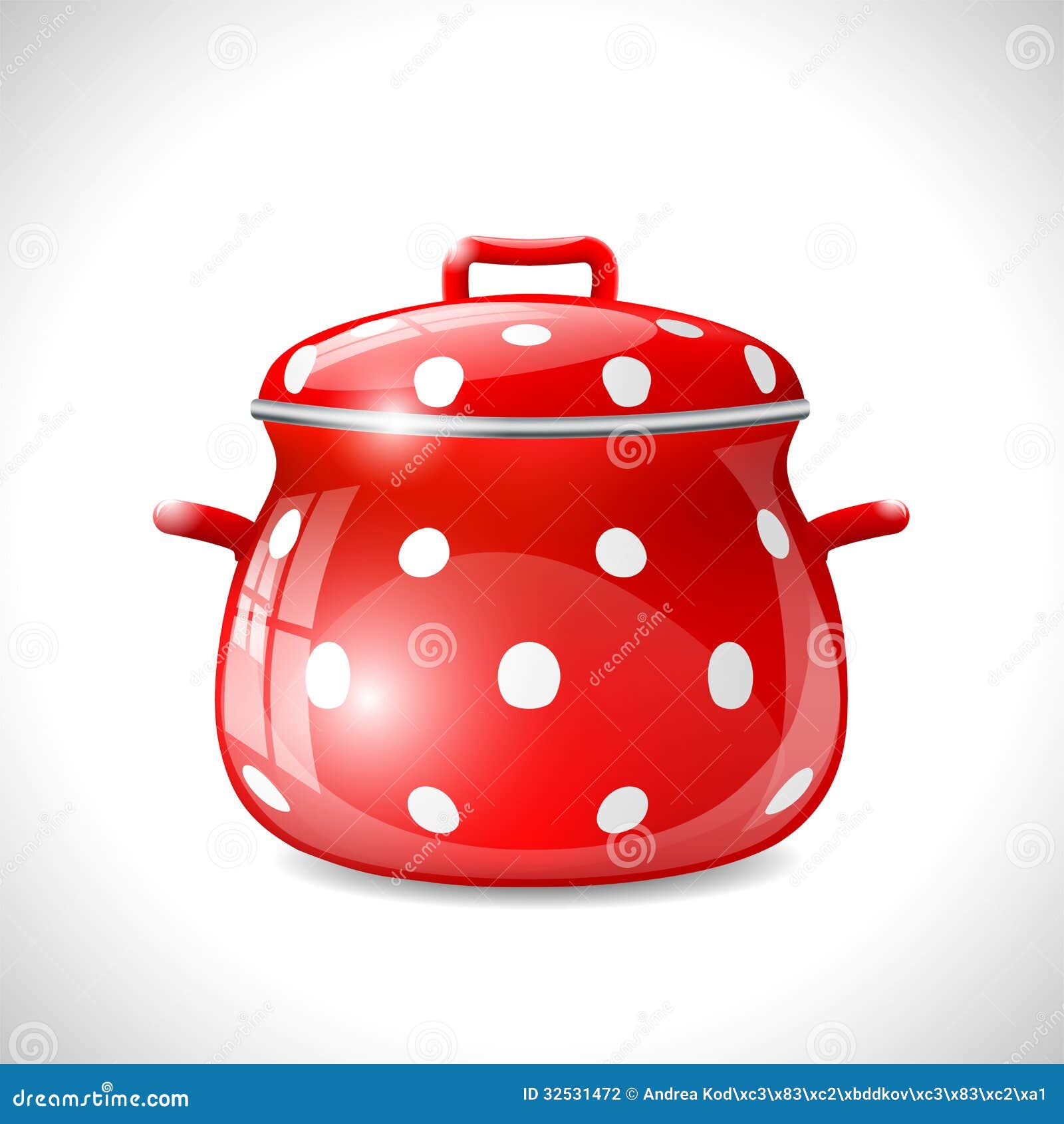 Roter Topf Mit Weißen Punkten Vektor Abbildung - Illustration von koch ...