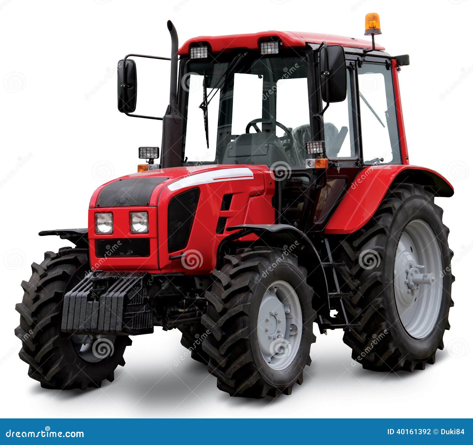 Roter Traktor stockfoto. Bild von maschinerie, gummireifen - 40161392