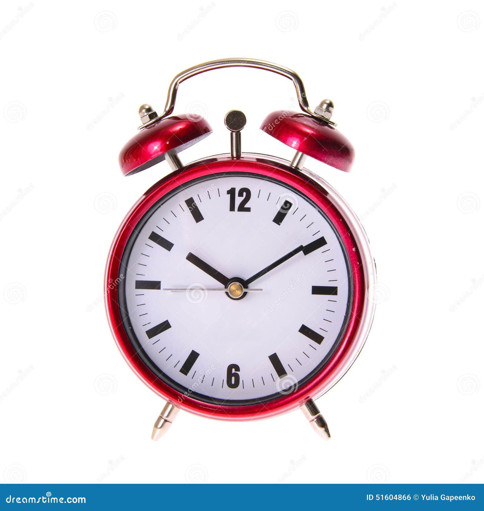 Roter Wecker Getrennt stockfoto. Bild von schnitt, überholt - 51604866