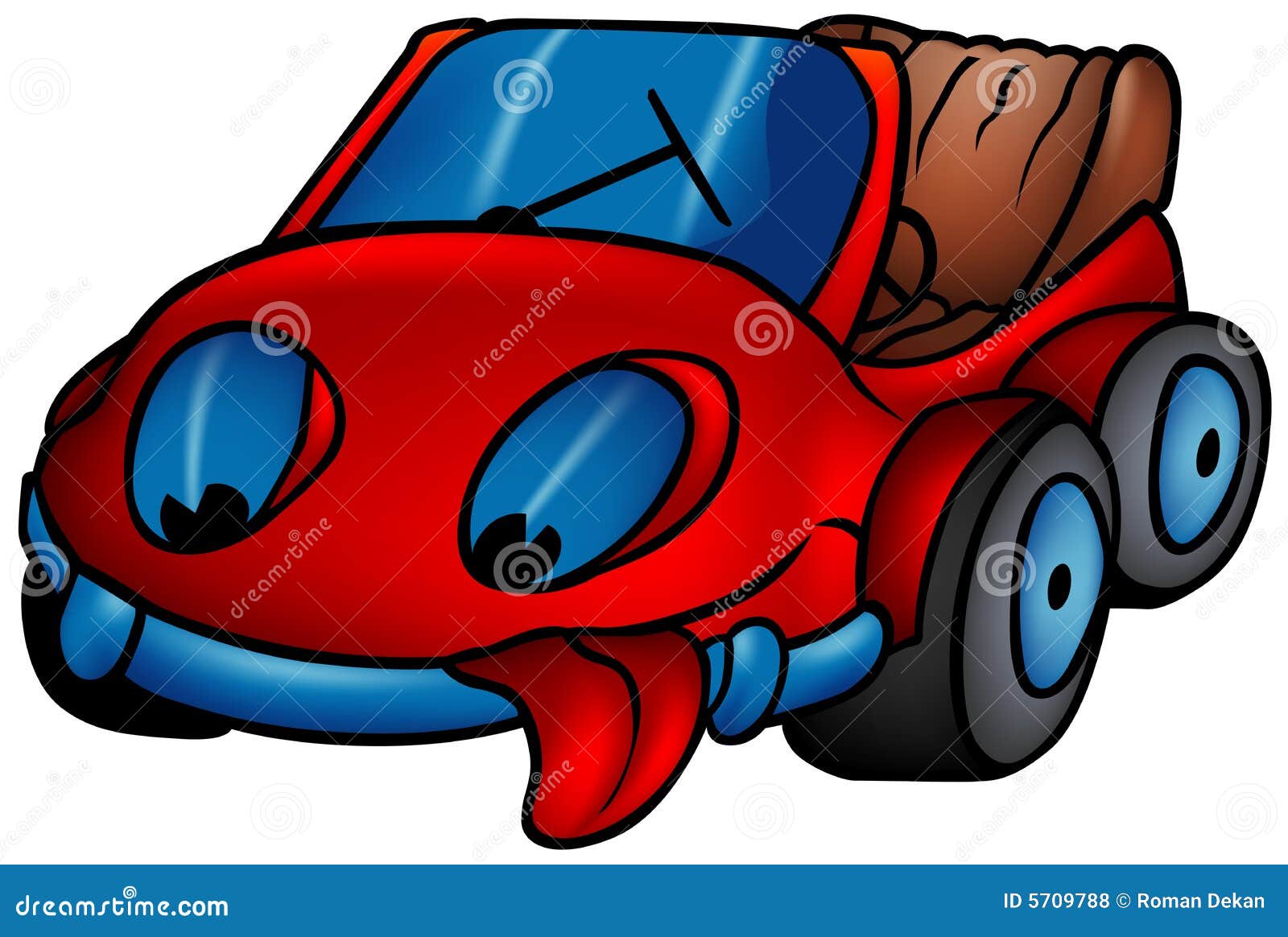 Rotes Auto vektor abbildung. Illustration von karikaturen - 5709788