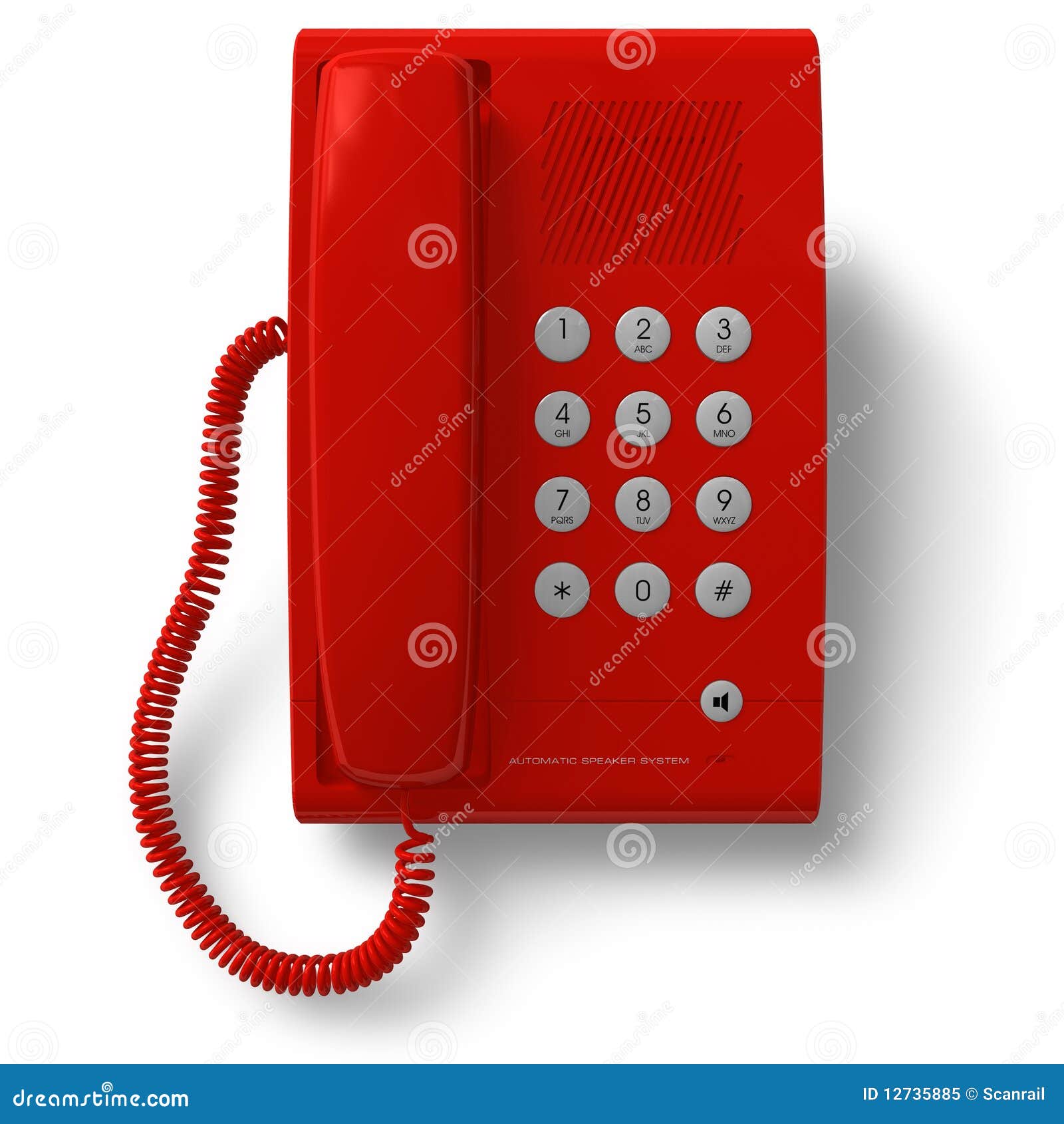 Rotes Bürotelefon stock abbildung. Illustration von digital - 12735885
