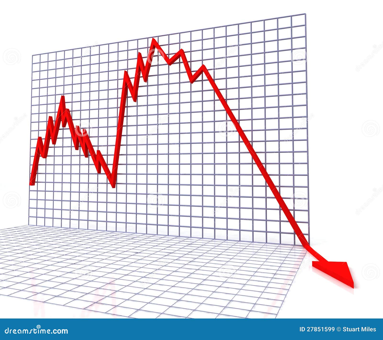 Rotes Diagramm Zeigt Verkäufe Oder Umsatz Stock Abbildung ...