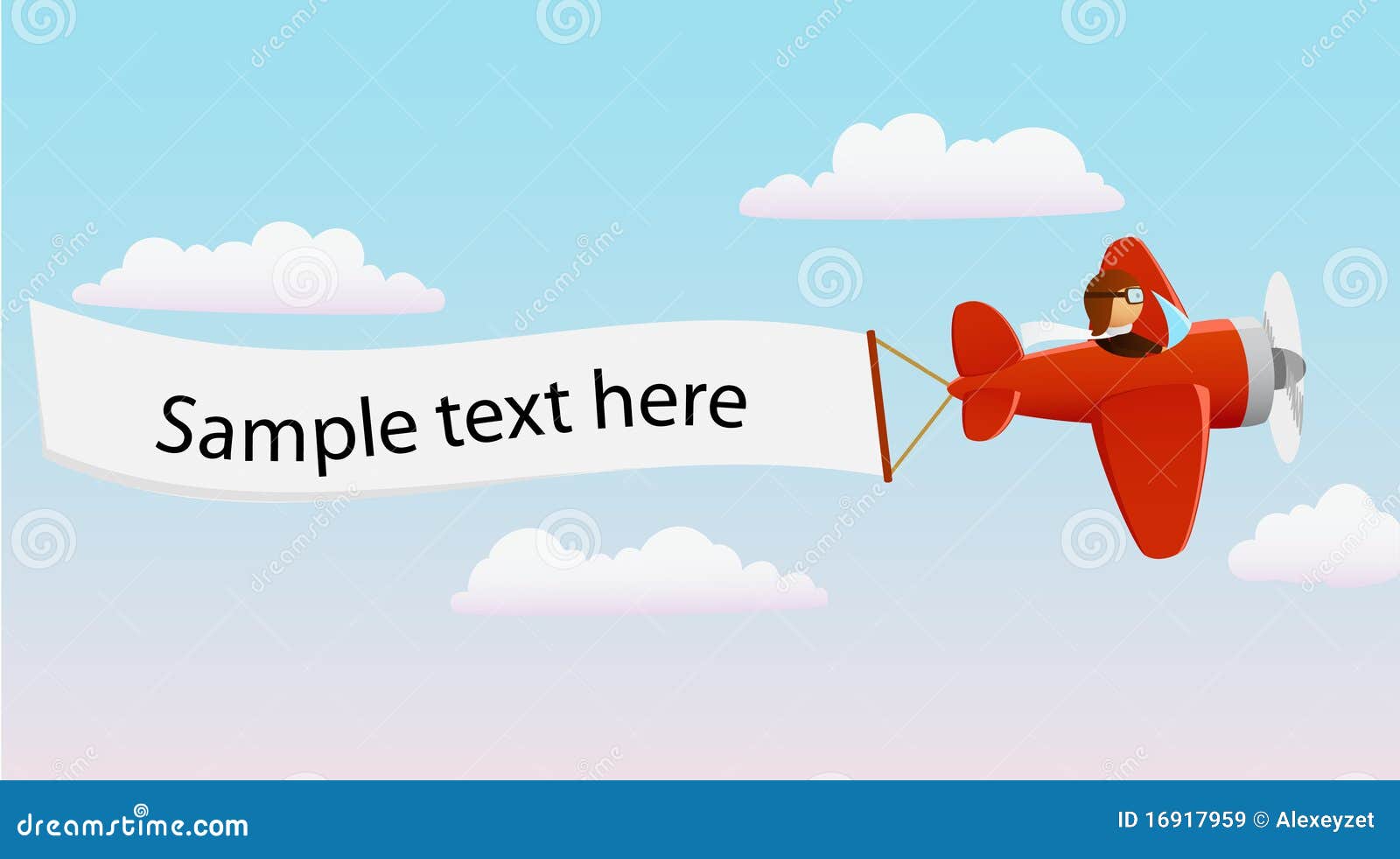 Rotes Flugzeug Der Karikatur Mit Piloten Vektor Abbildung ...