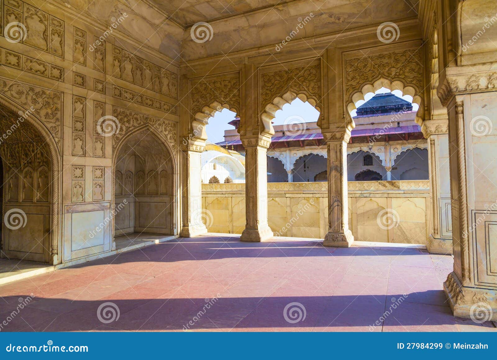 Rotes Fort in Agra, Amar Singh Tor, Stockbild - Bild von ziegelstein ...