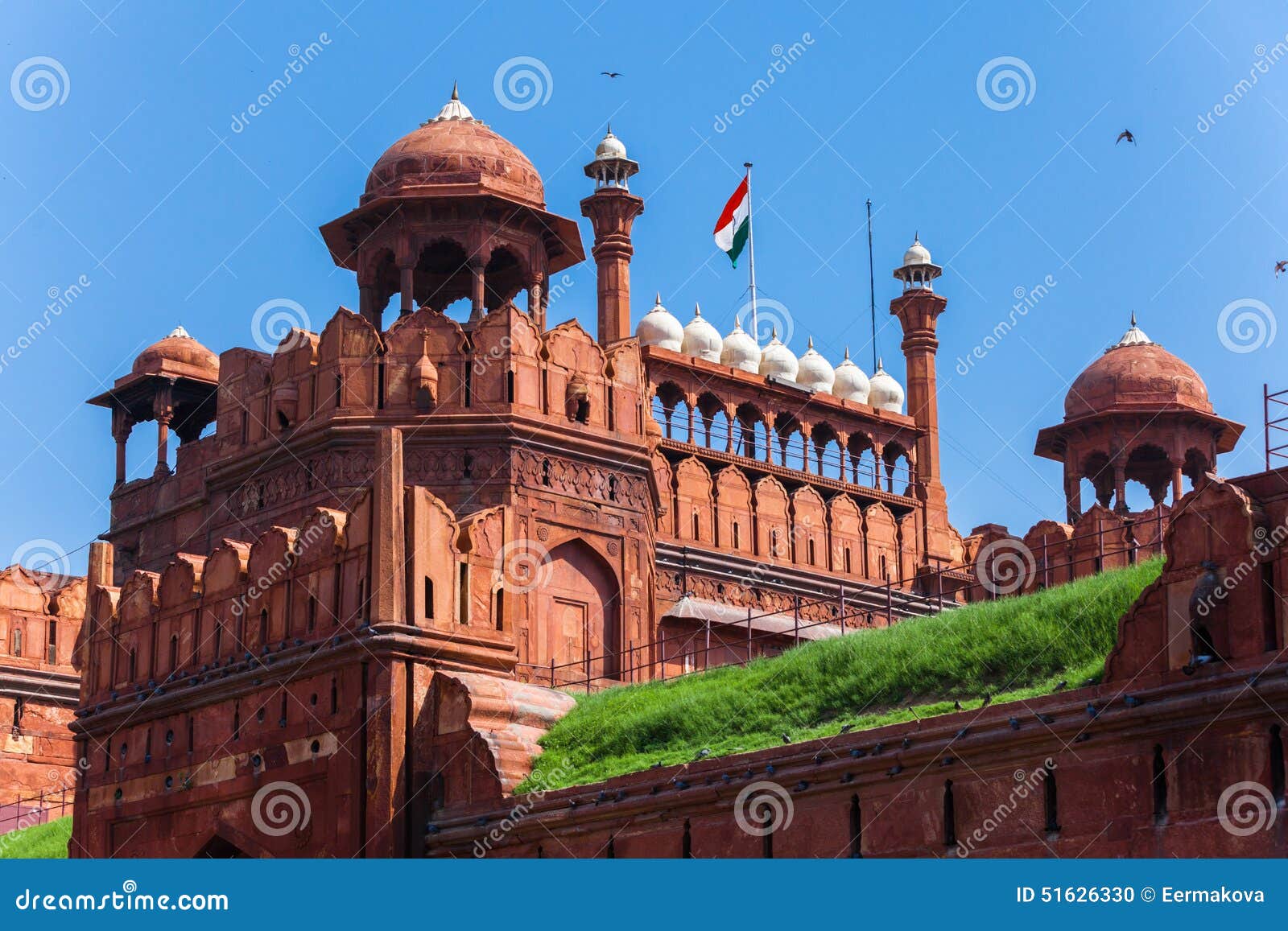 Rotes Fort in Delhi, Indien Stockfoto - Bild von berühmt, ikonenhaft ...
