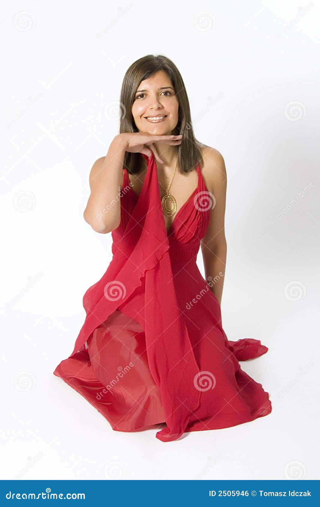 Rotes Kleid stockfoto. Bild von haar, kleid, frau, porträt - 2505946