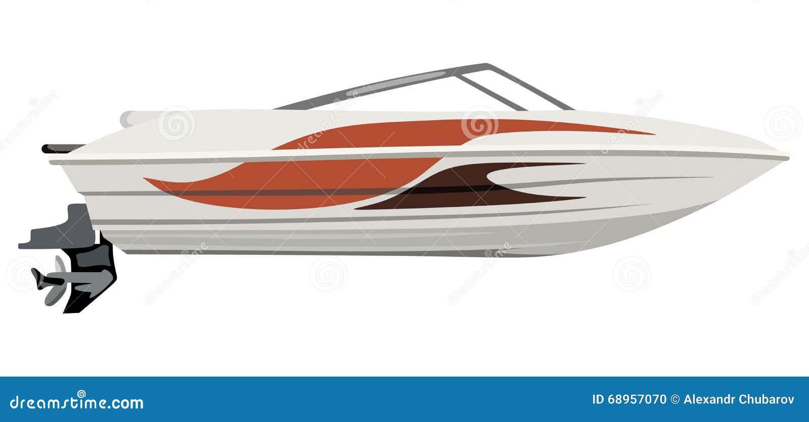 Rotes kleines Motorboot vektor abbildung. Illustration von abbildung ...