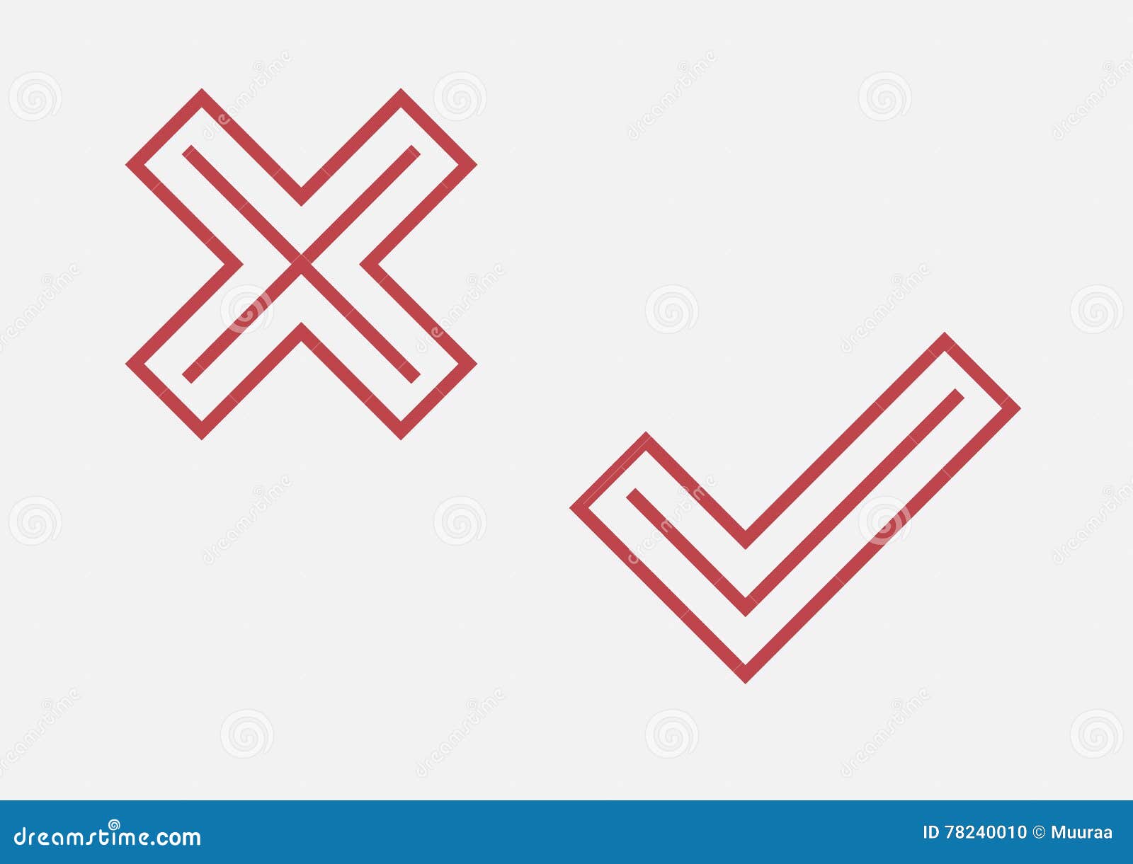 Rotes Kontroll- Und Kreuzsymbol Stock Abbildung - Illustration von ...