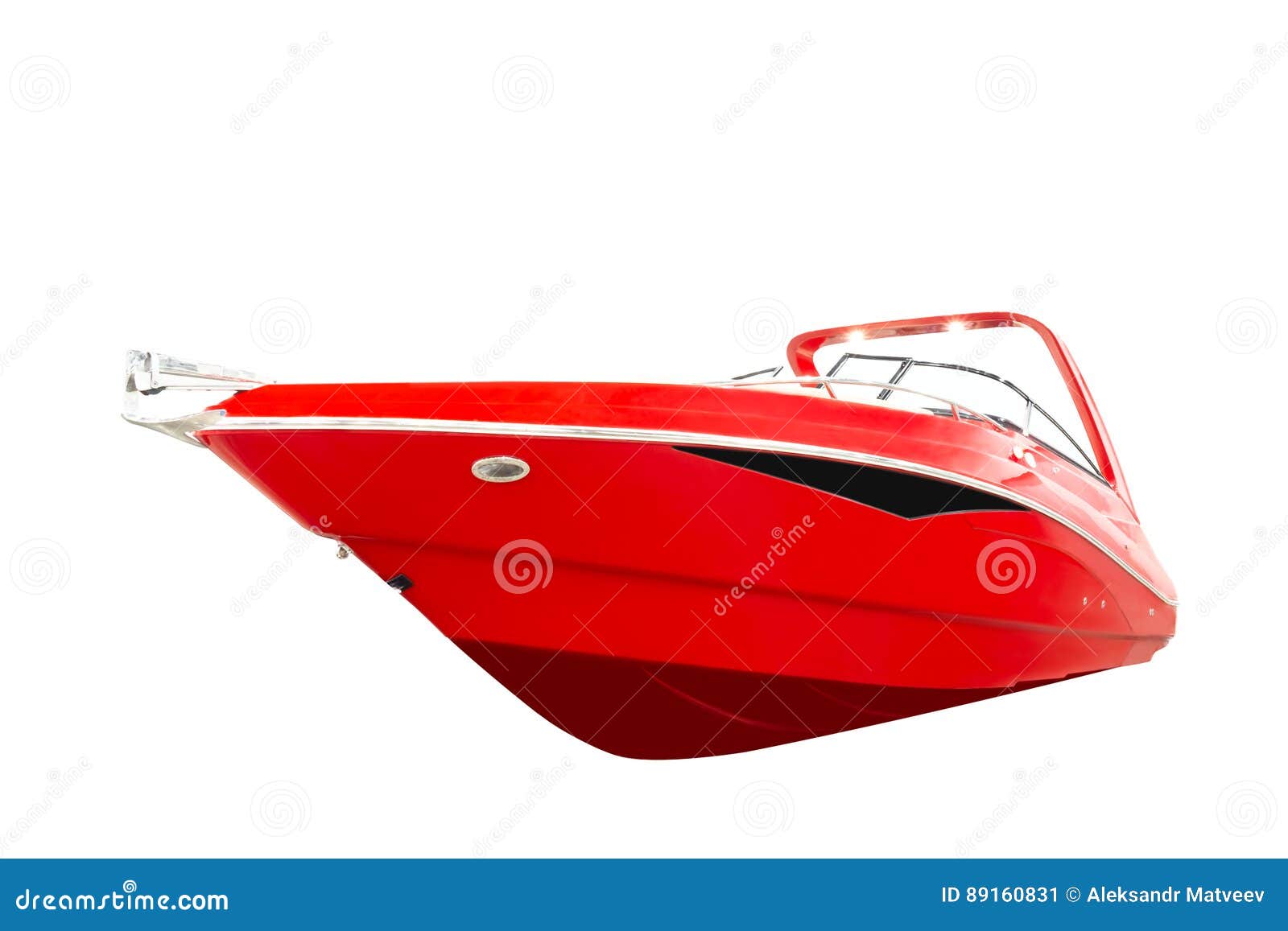 Rotes Motorboot Lokalisiert Auf Weißem Hintergrund Stockbild - Bild von ...