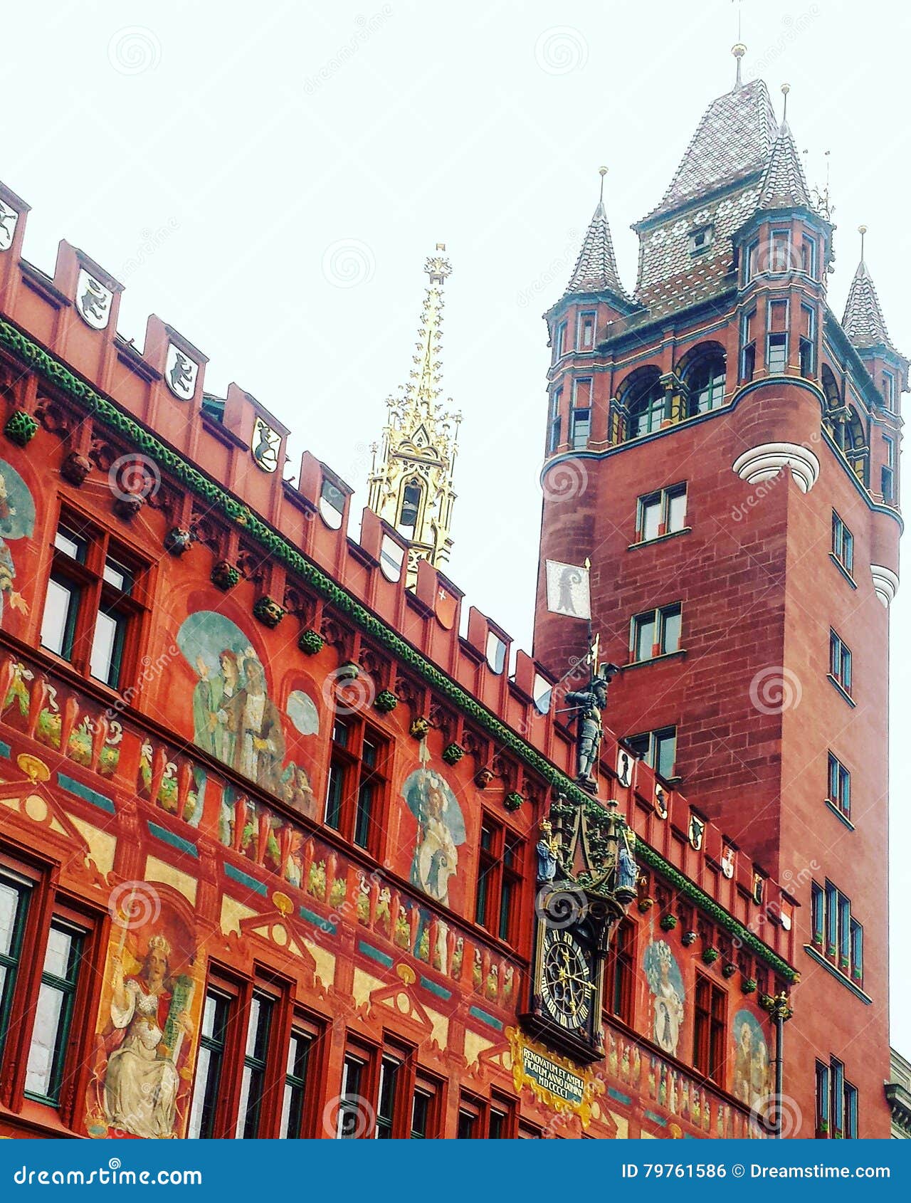 Rotes Rathaus stock photo. Image of basel, switzerland - 79761586