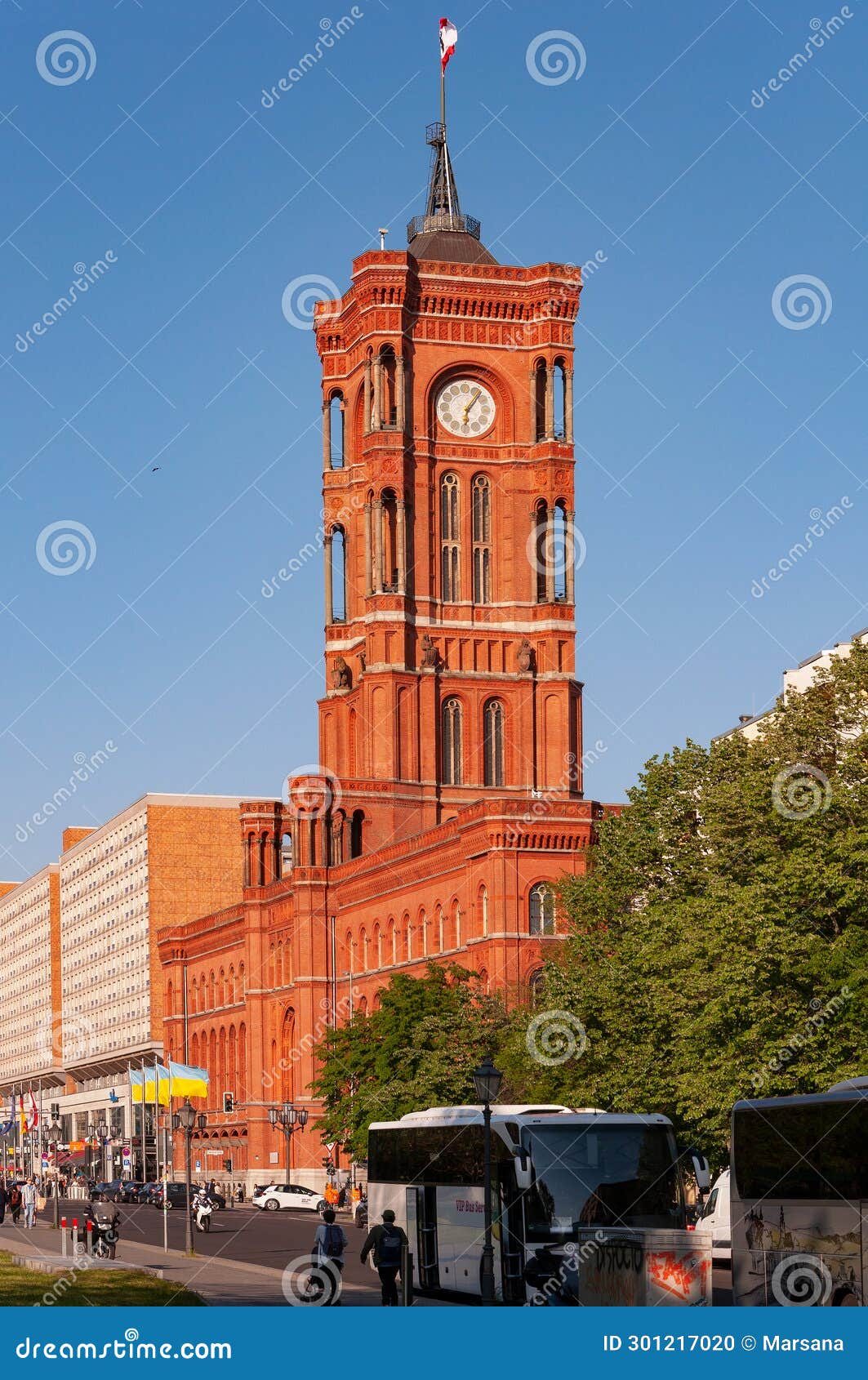 Rotes Rathaus, the Red Town Hall of Berlin Editorial Image - Image of ...