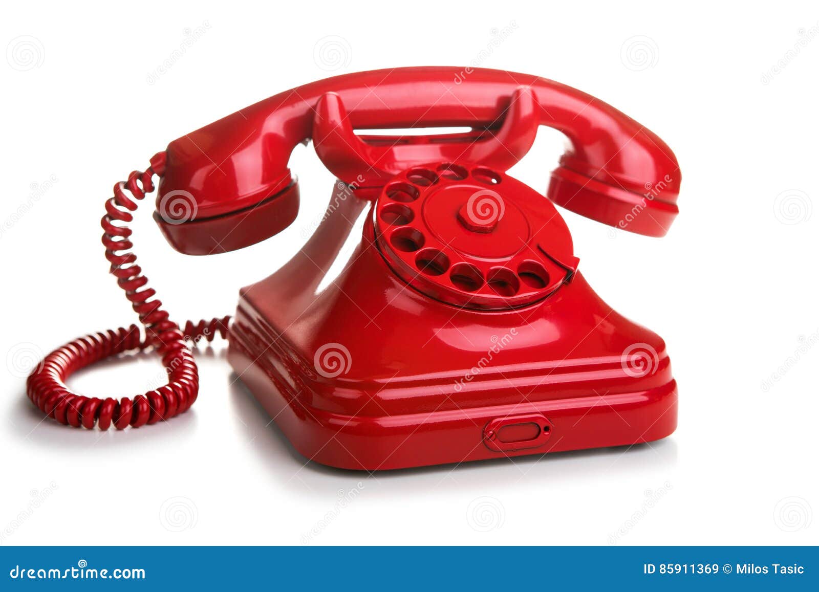 Rotes Retro- Telefon Auf Weißem Hintergrund Stockbild - Bild von antike ...