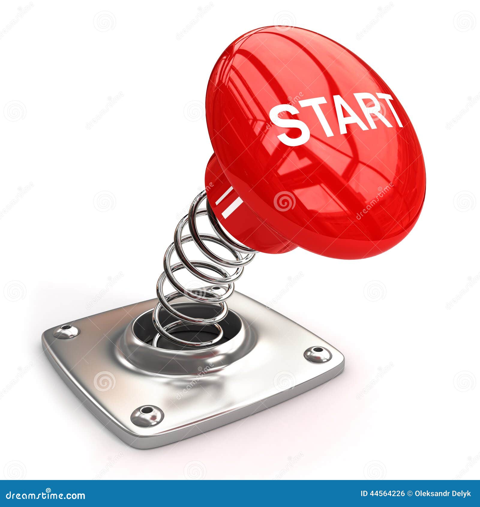 Rotes Startknopfkonzept stock abbildung. Illustration von zerlegung ...