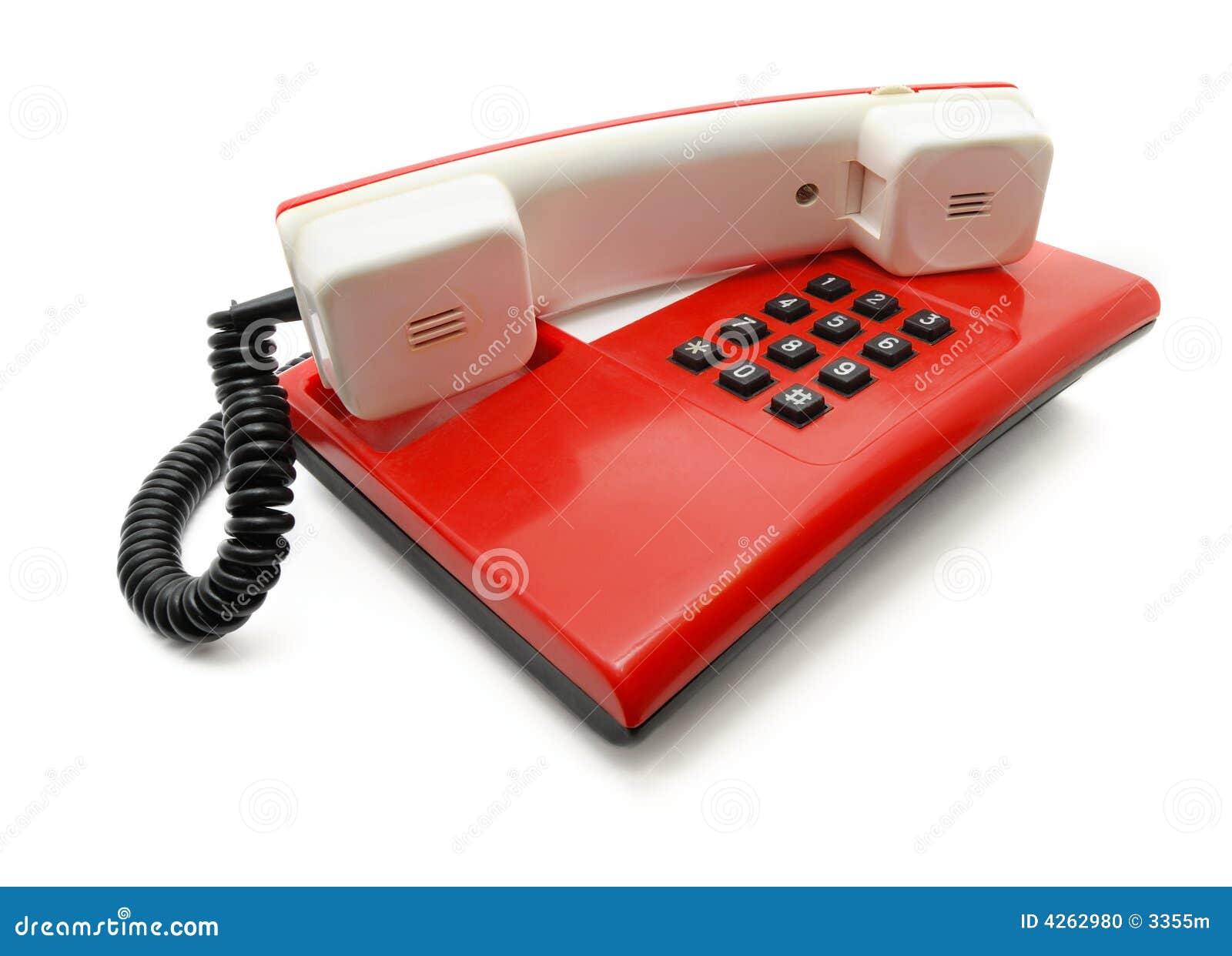 Rotes Telefon Mit Schwarzen Tasten Stockfoto - Bild von umgearbeitet ...