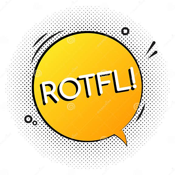 ROTFL Text Speech Label Icon. Pop Retro Vector Tag Comic Background ...