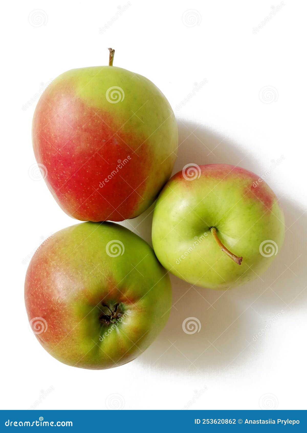 Rotgrüne Äpfel Mit Weißem Hintergrund Stockfoto - Bild von grün ...