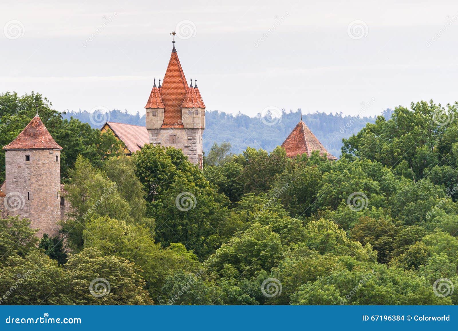 Rothenburg Tower and Trees. Stock Photo - Image of tourism, foreground ...
