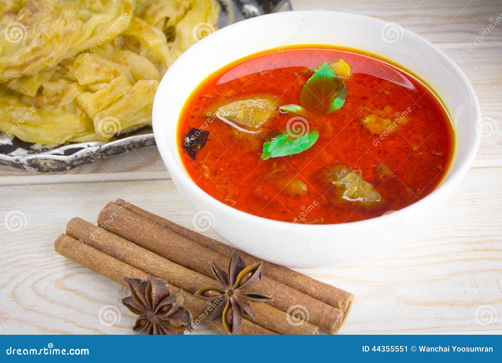 Roti Canai And Spicy Curry Royalty-Free Stock Photography ...