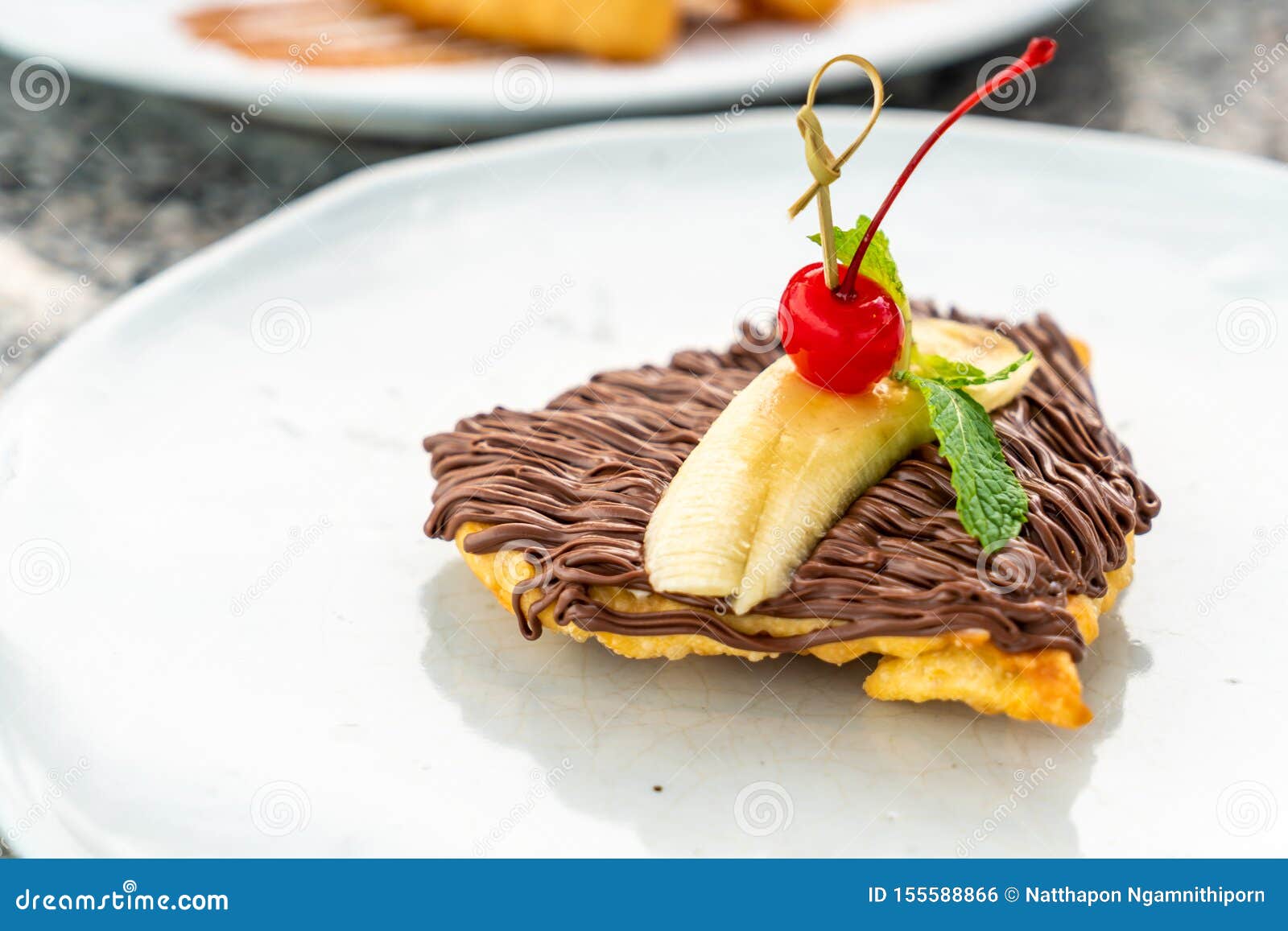 Roti with Chocolate and Banana Stock Photo - Image of banana, healthy ...