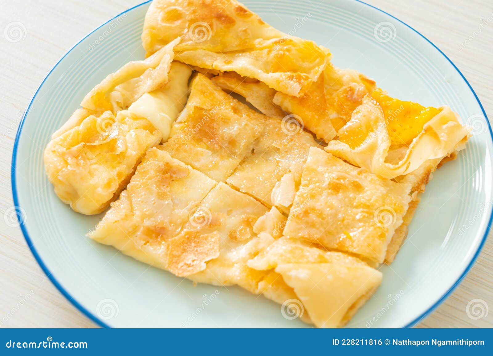 Roti with Egg and Sweetened Condensed Milk Stock Photo - Image of ...