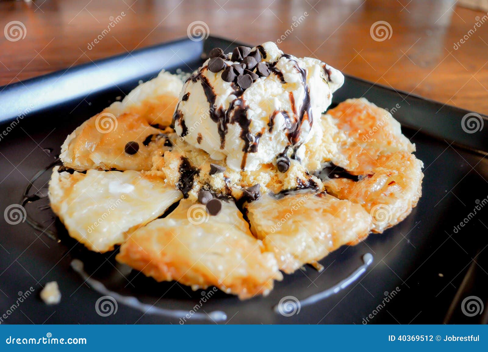 Roti and ice cream stock photo. Image of dessert, icecream - 40369512