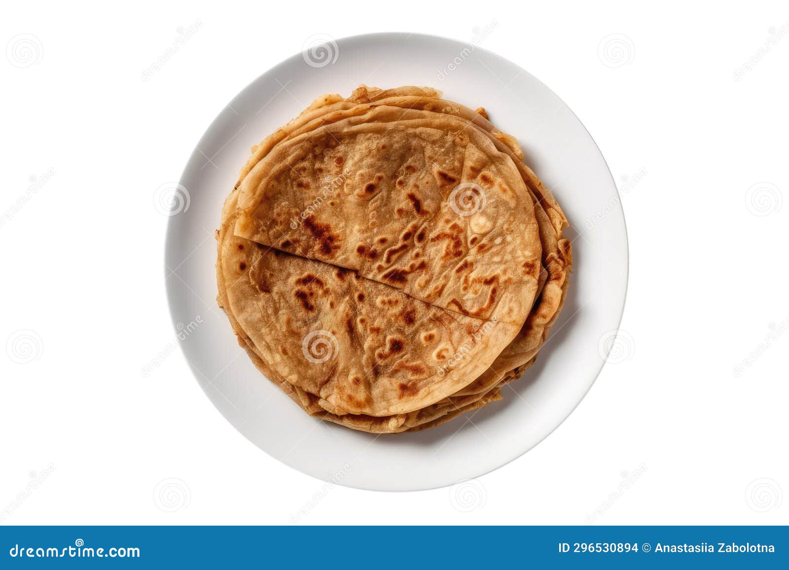 Roti Jamaican Cuisine. on a White Plate Stock Illustration ...