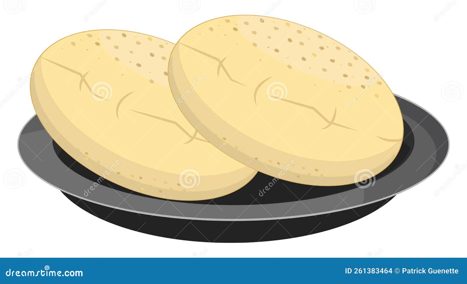 Roti on plate, icon stock vector. Illustration of traditional - 261383464