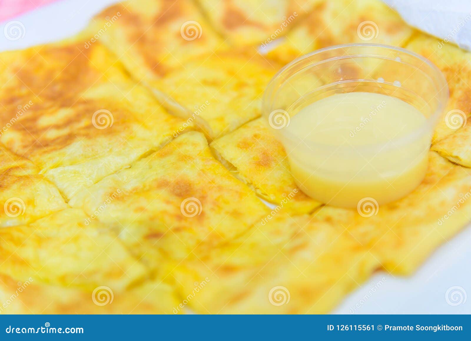 Roti with Sweetened Condensed Milk Stock Image - Image of bread ...