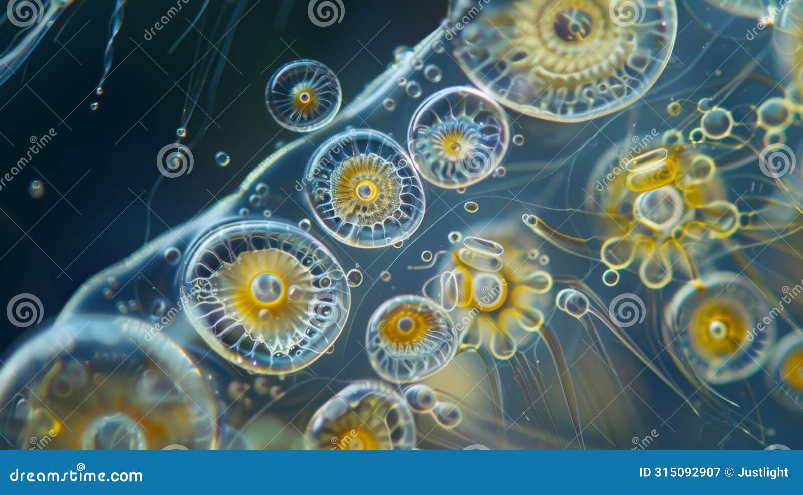 A of Rotifers Swimming in a Drop of Water Their Translucent Bodies and ...