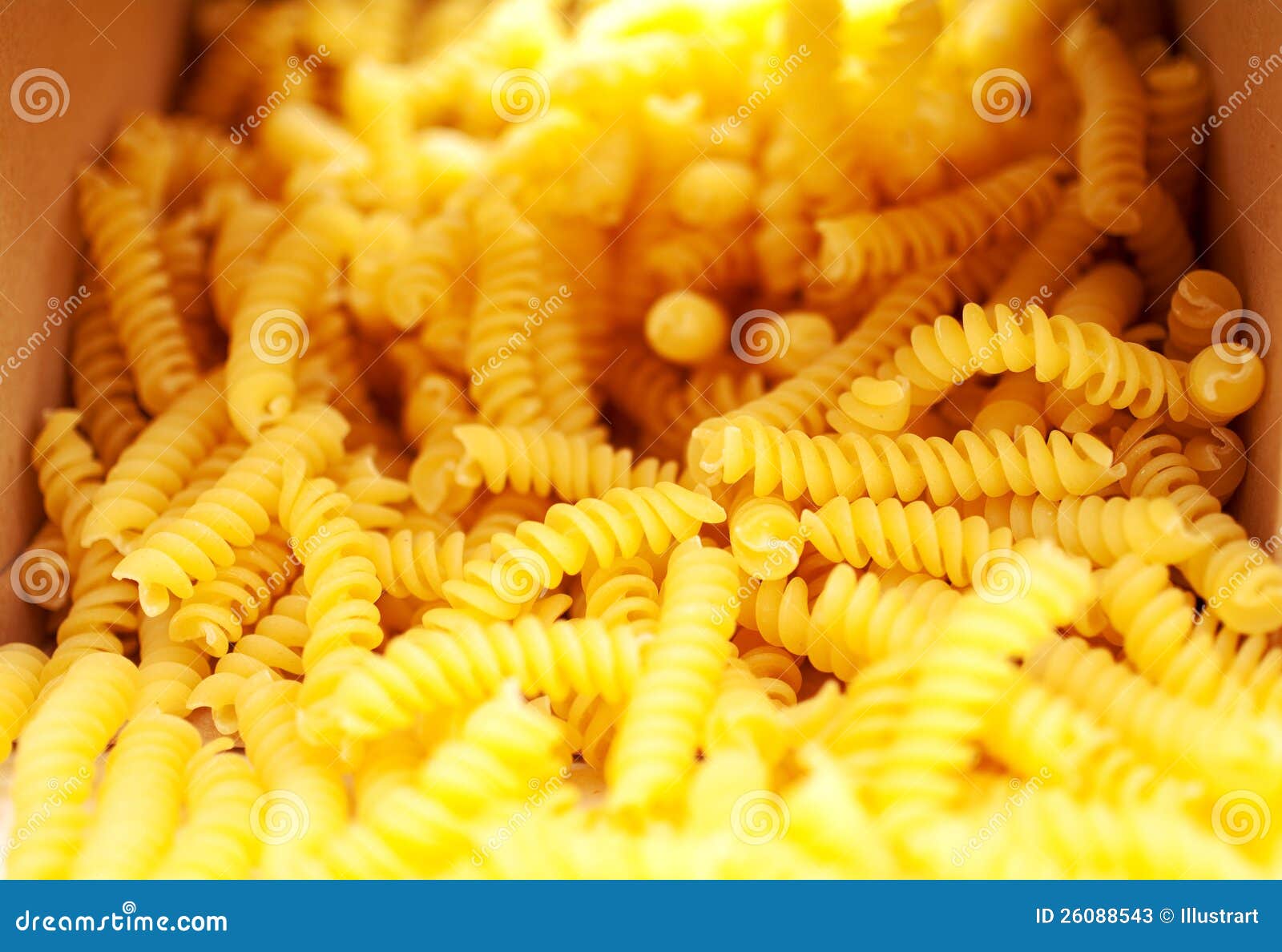 Rotini Corkscrew Pasta Pouring from the Box Stock Image - Image of ...
