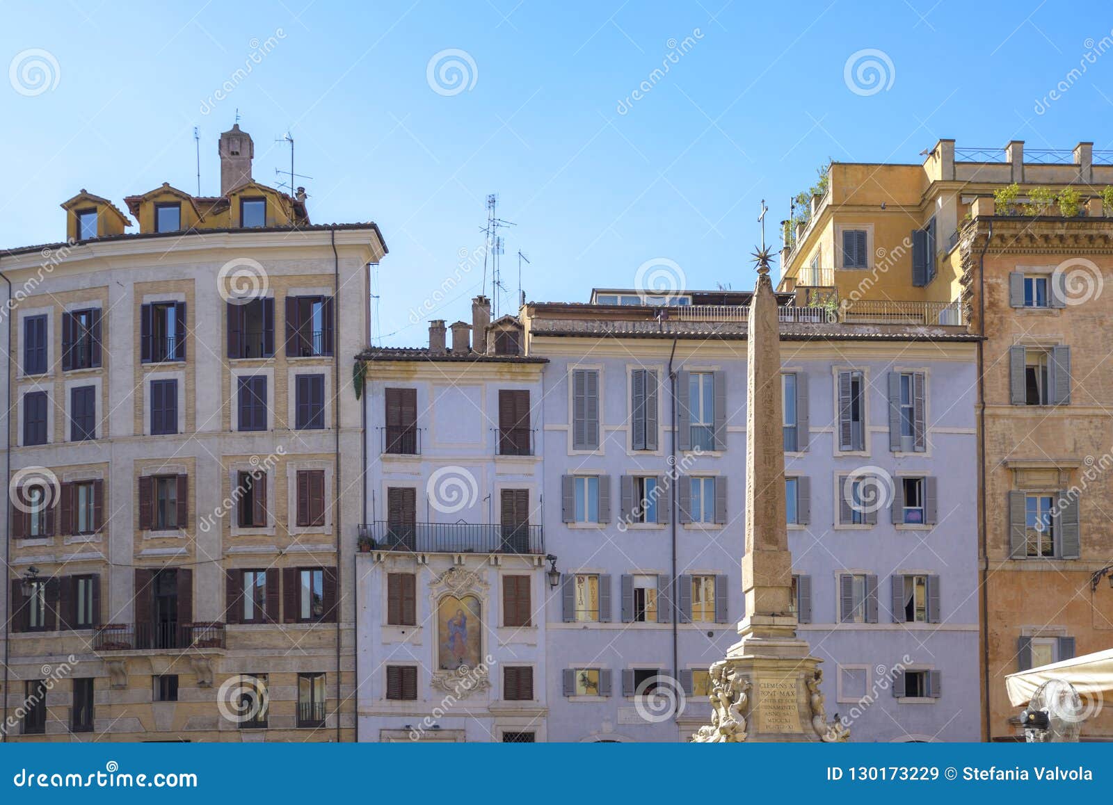 Rotonda Square in Rome in Front of the Famous Pantheon Stock Image ...