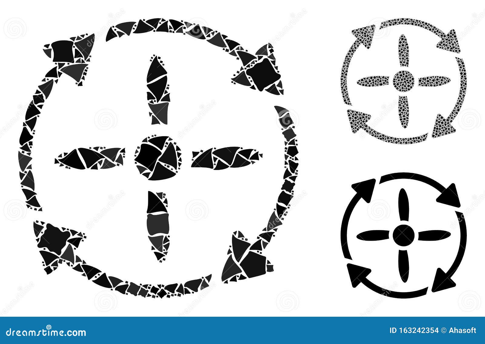 Rotor Mosaic Icon of Tuberous Pieces Stock Illustration - Illustration ...