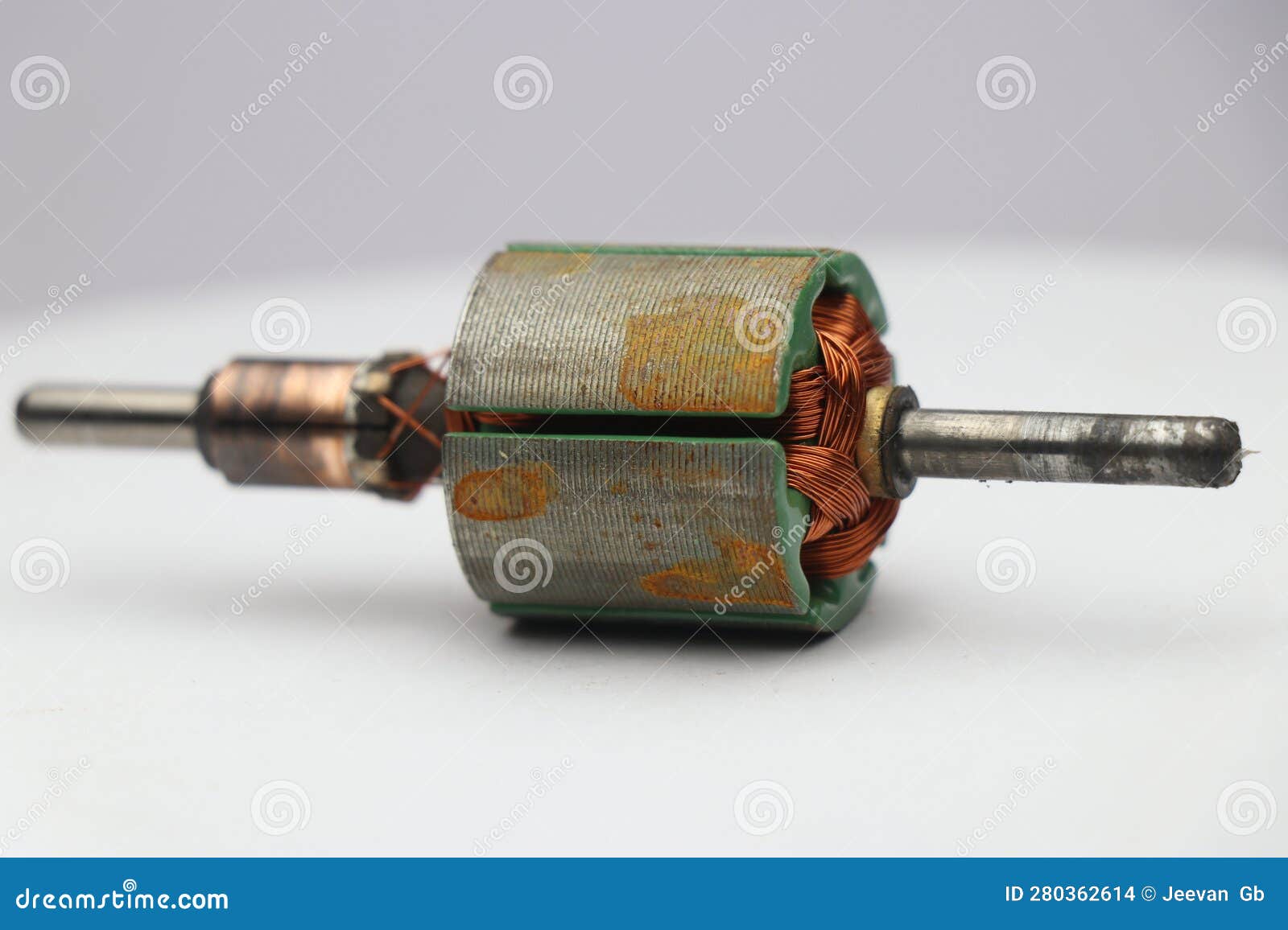 Rotor of a Dc Motor with Rusty Layer on the Surface on White Background ...