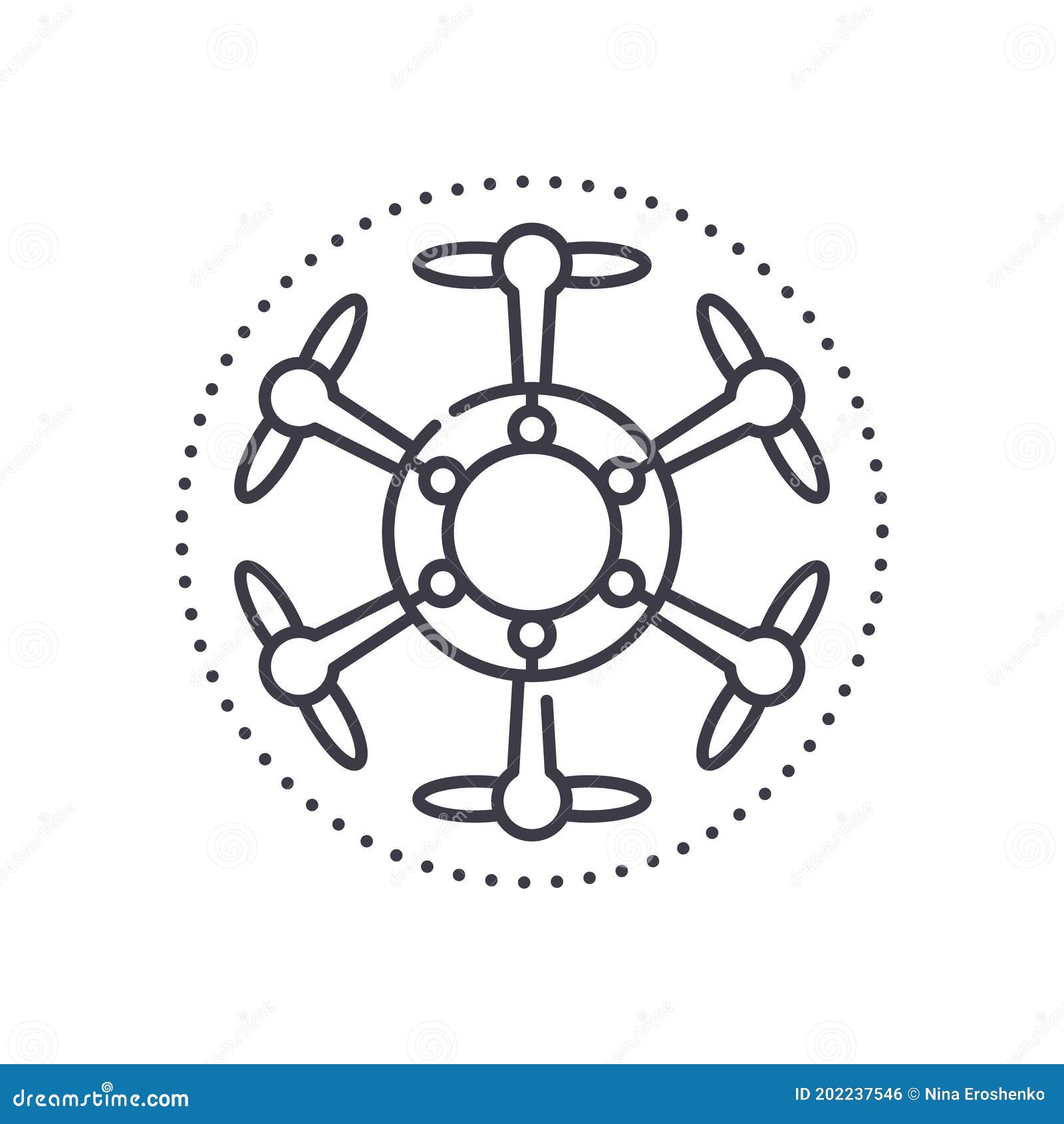 Rotor Drone Icon, Linear Isolated Illustration, Thin Line Vector, Web ...