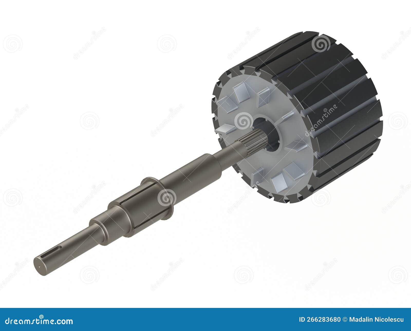 Rotor For Electric Generator Exploded View 3d Rendering Stock