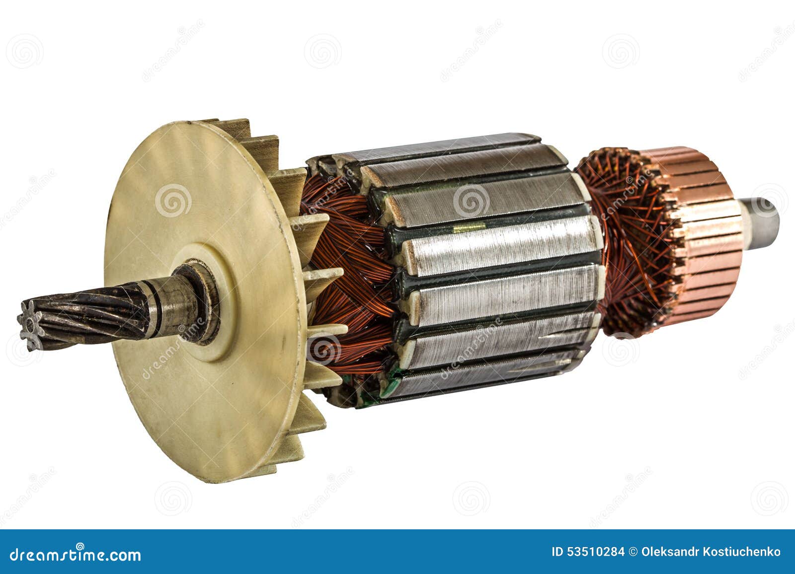 Rotor Of Electric Motor Close-up, Isolated On White Background Royalty ...