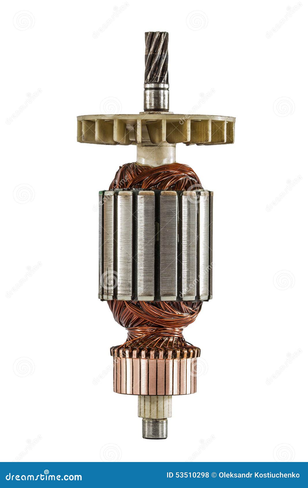 Rotor of Electric Motor Close-up, Isolated on White Background Stock ...