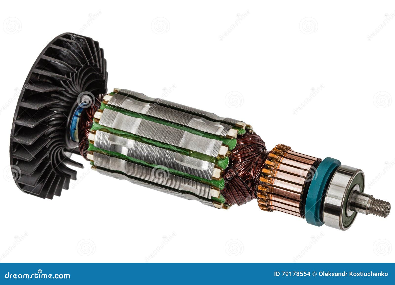 Rotor of Electric Motor Close-up, Isolated on White Background Stock ...