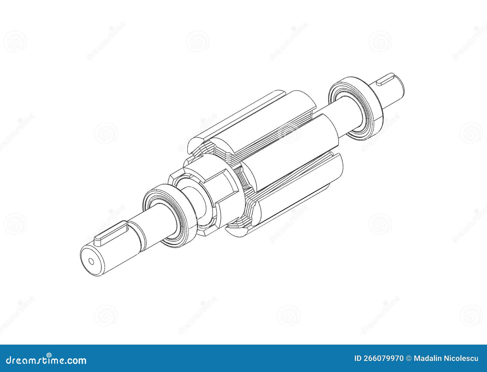 3D Rendering. Spare Parts Spark Plugs On Blue Background Royalty-Free ...
