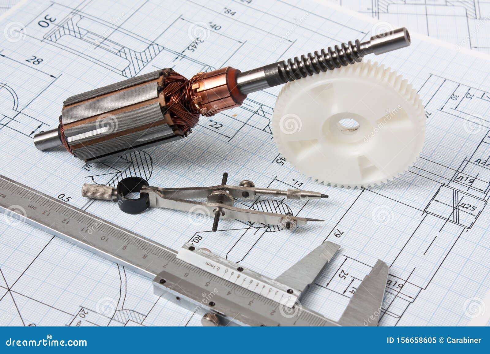 Rotor Of Electromotor And Drawing Royalty-Free Stock Photo ...