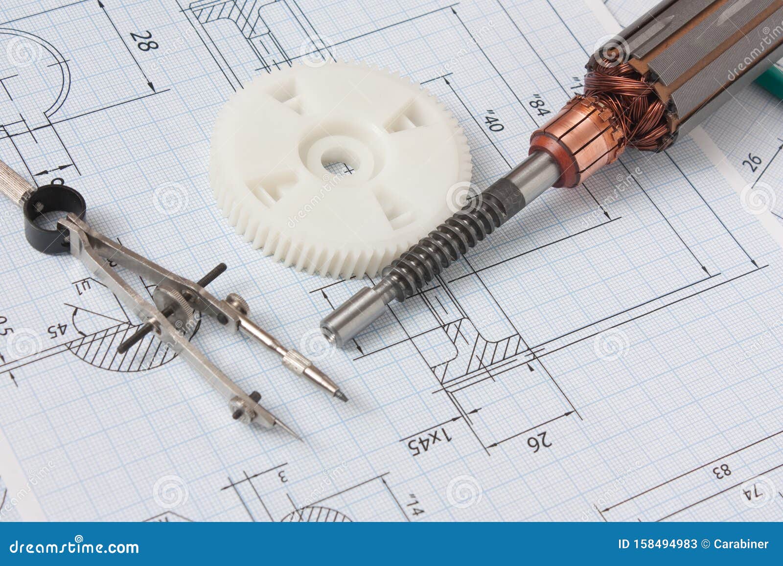 Rotor Of Electromotor And Drawing Royalty-Free Stock Image ...