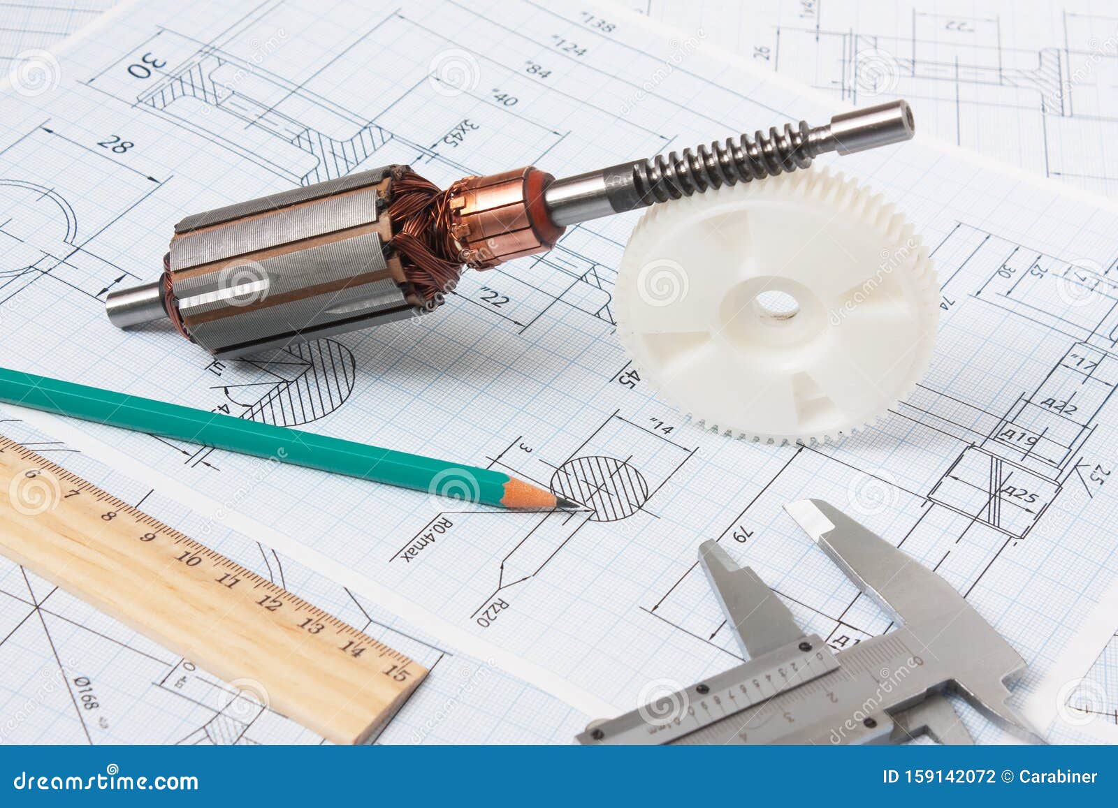 Rotor Of Electromotor And Drawing Royalty-Free Stock Image ...