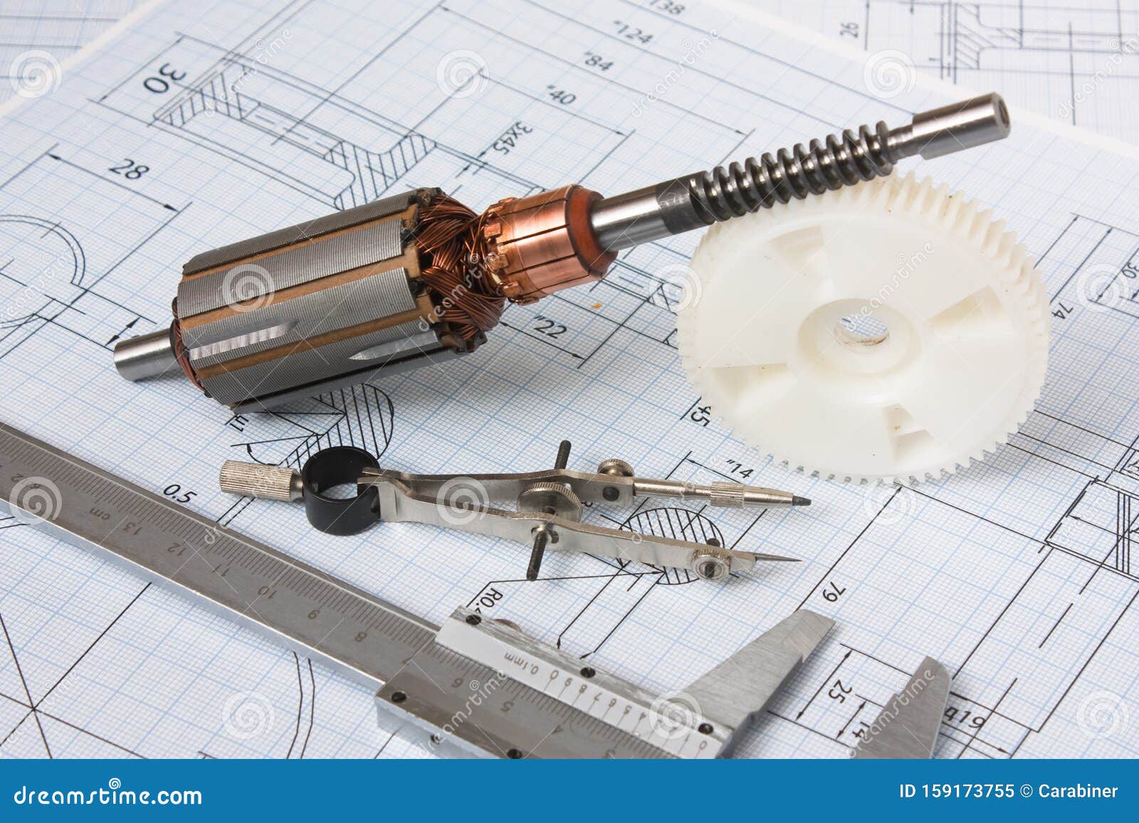 Rotor Of Electromotor And Drawing Royalty-Free Stock Image ...