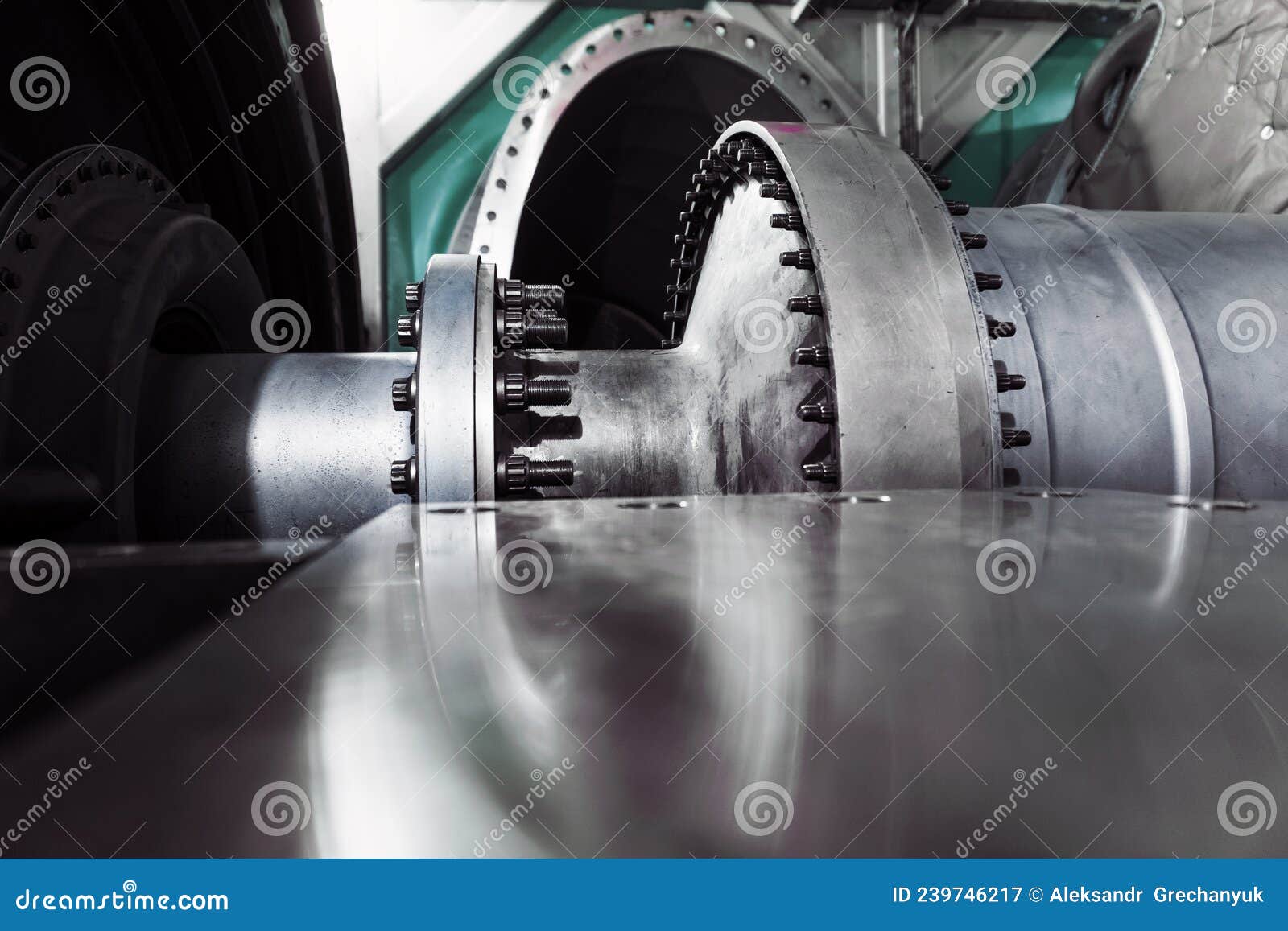 The Rotor of a Gas Turbine Compressor with a Bolted Coupling Half Stock ...