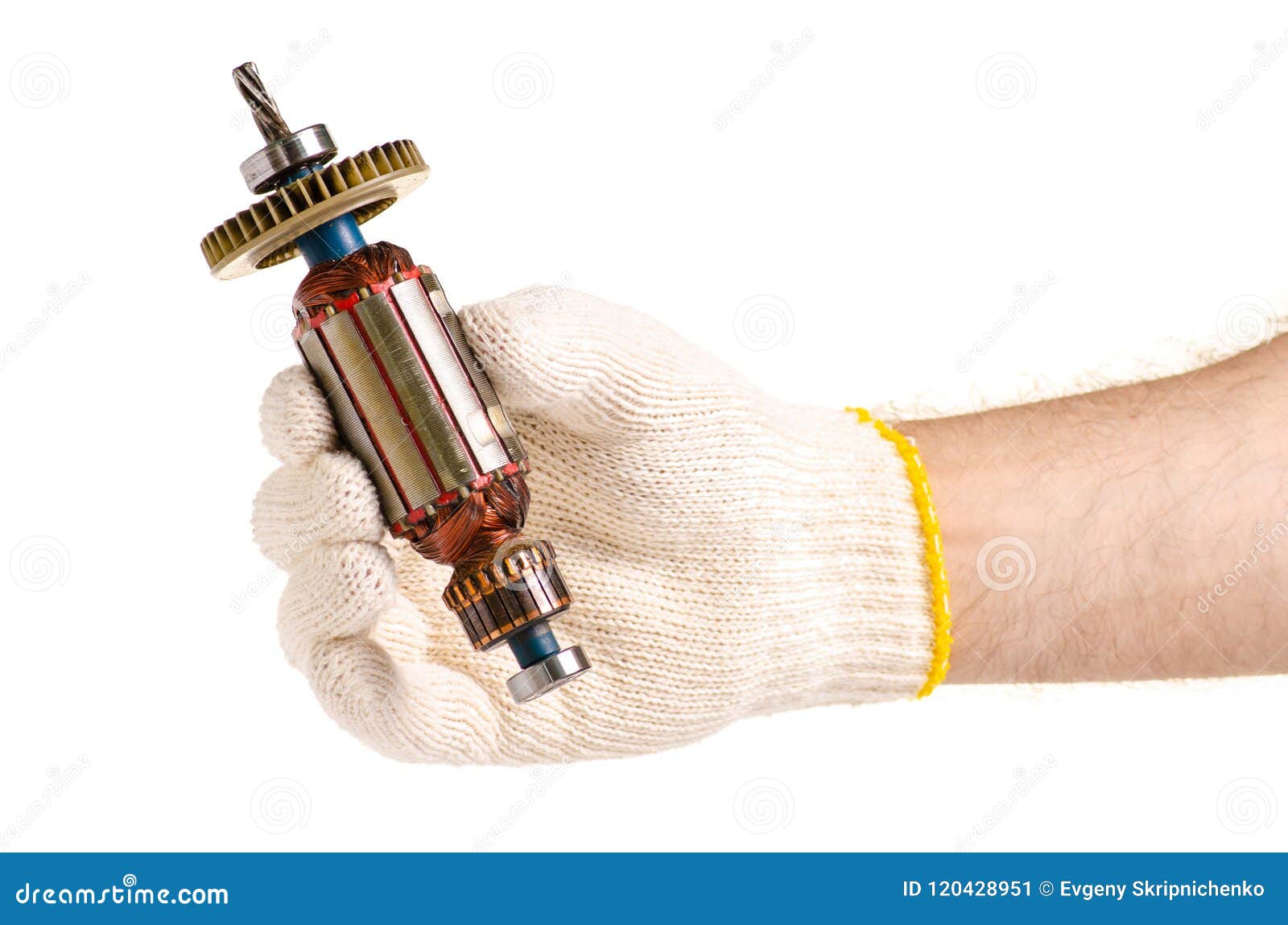 Rotor Motor in Hands Isolation Stock Image - Image of engine, copper ...