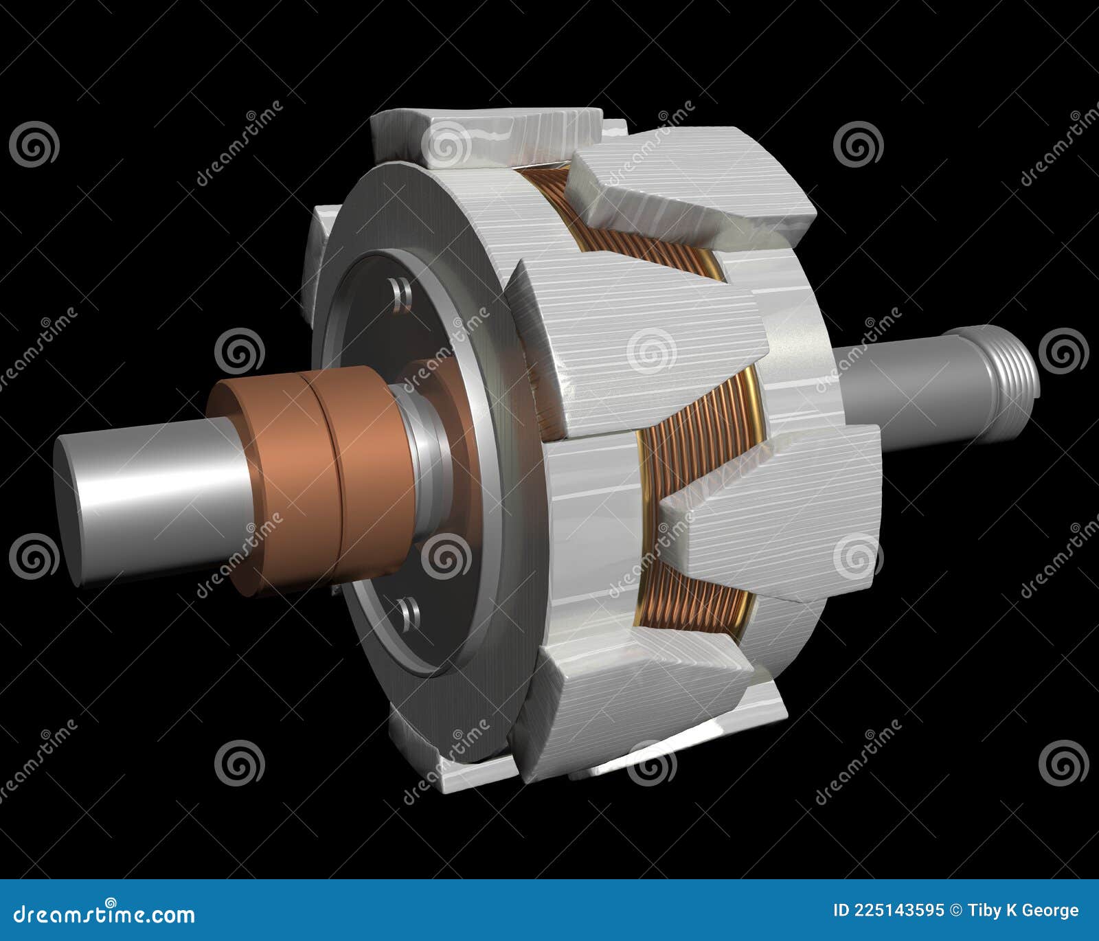 ROTOR for ALTERNATOR 3D ILLUSTRATION Stock Illustration - Illustration ...